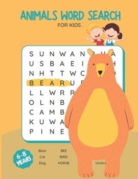 Animals Word Search Books for Kids 6-8... book by ALI BOULGSOA