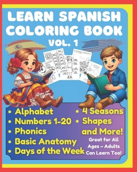 Learn Spanish Coloring Book: Alphabet,... book
